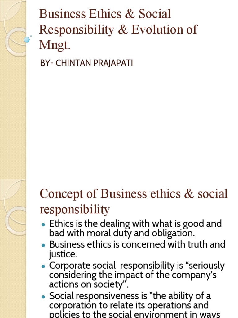 Business Ethics & Social Responsibility | PDF | Business Ethics ...