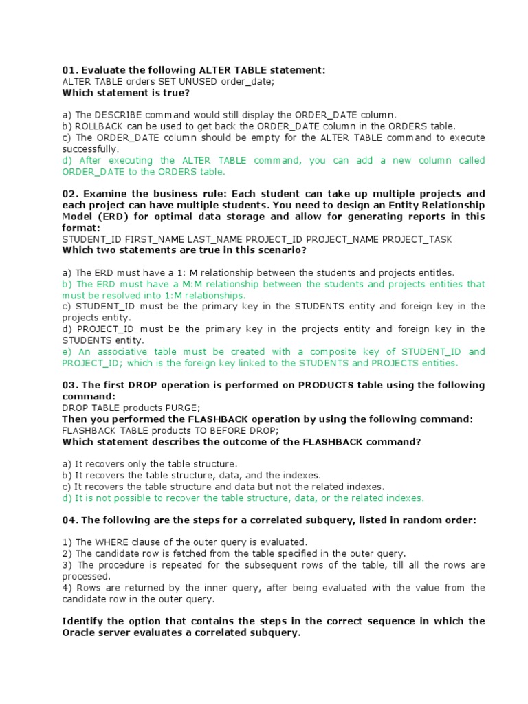 1Z0 071 | PDF | Sql | Table (Database)