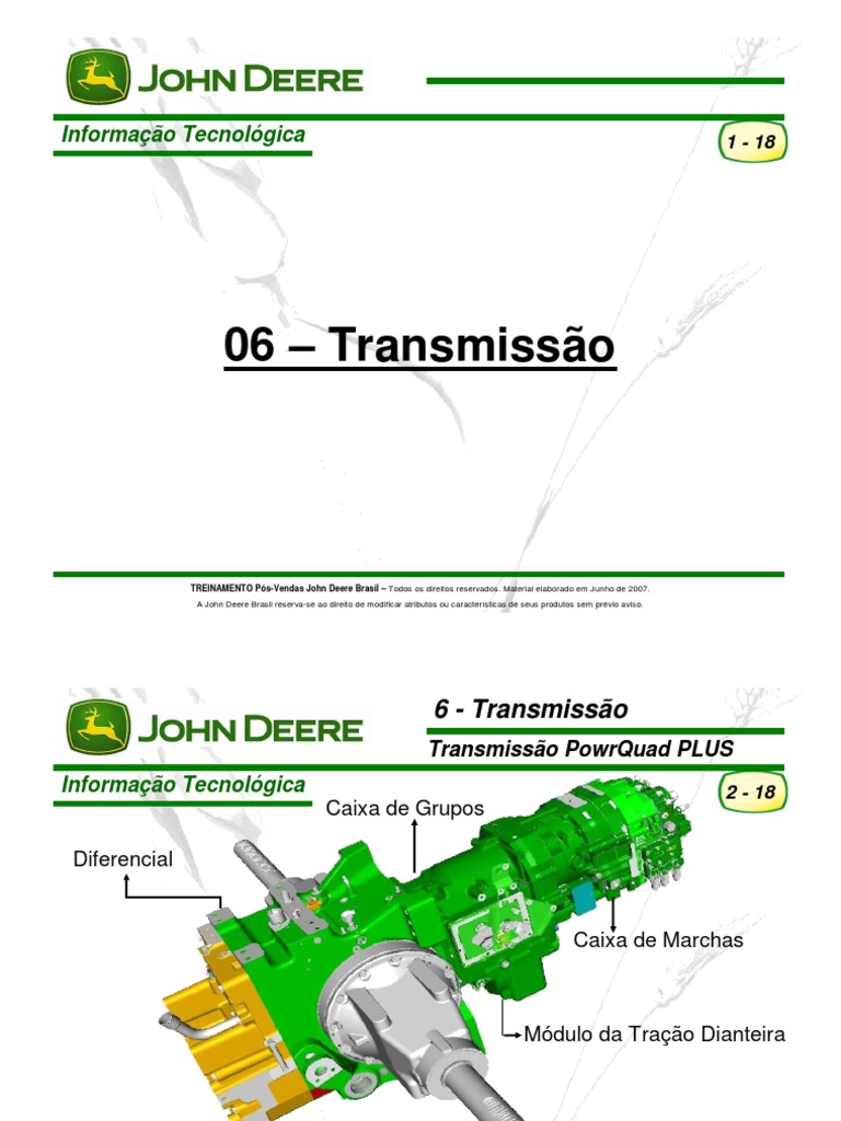 Descrição detalhada dos componentes e funcionamento da transmissão ...