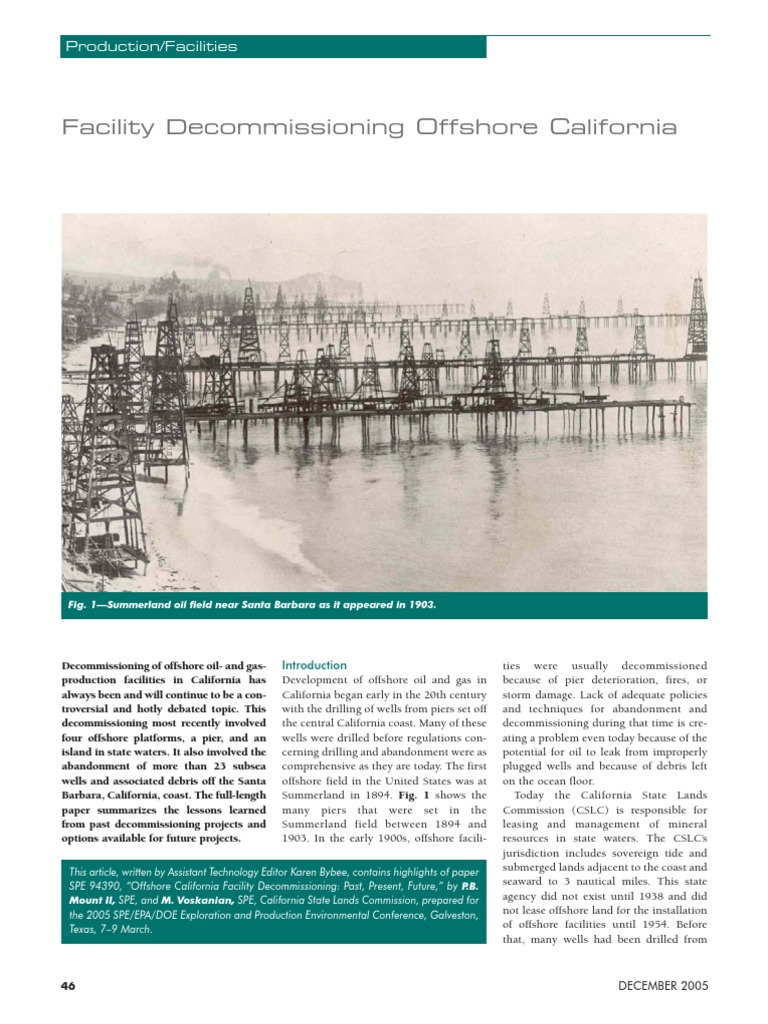 Facility Decommissioning Offshore California | PDF | Offshore Drilling ...