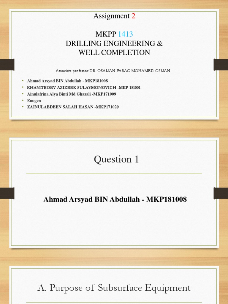 Drilling Assignment 2 - Group 3 | PDF | Liquids | Mechanical Engineering