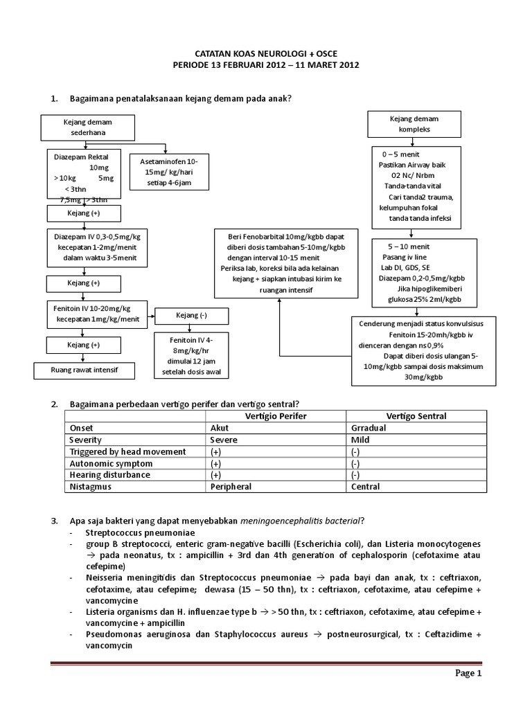 Ri Catatan Koas Neurologi Osce | PDF