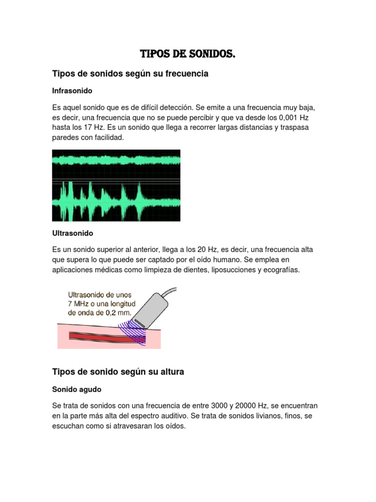 Tipos de Sonidos | PDF | Sonido | Olas
