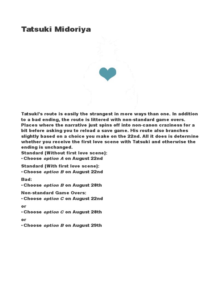 Morenatsu Route Guides (In English) | PDF | Sports & Recreation