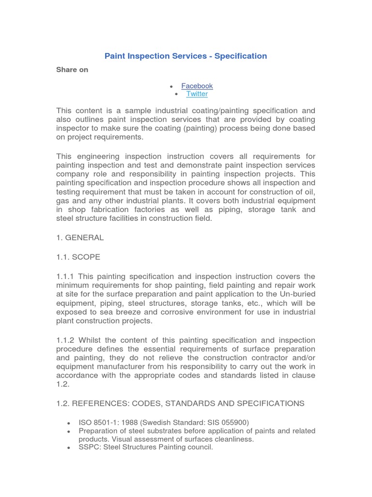 Paint Inspection Services | PDF | Paint | Specification (Technical ...