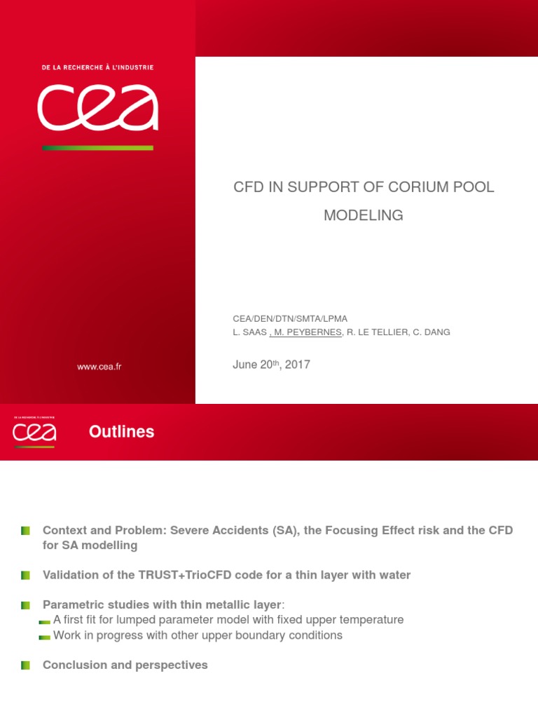 Peybernes CFD For Corium Pool Modeling | PDF | Heat Transfer | Heat