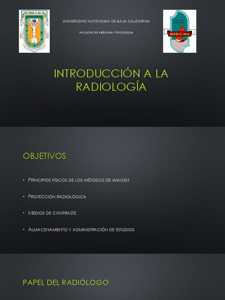 Tema 1 Introduccion A La Radiologia Pdf Rayo X Radiología