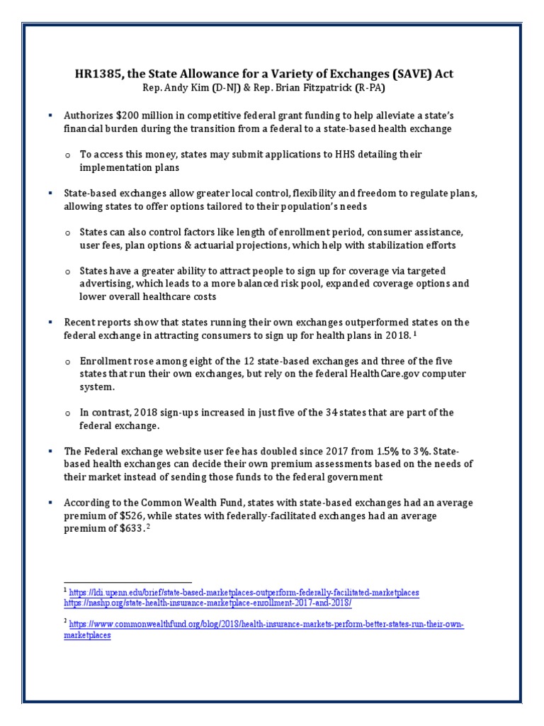 Fast Facts - SAVE Act | PDF | Insurance | Health Economics