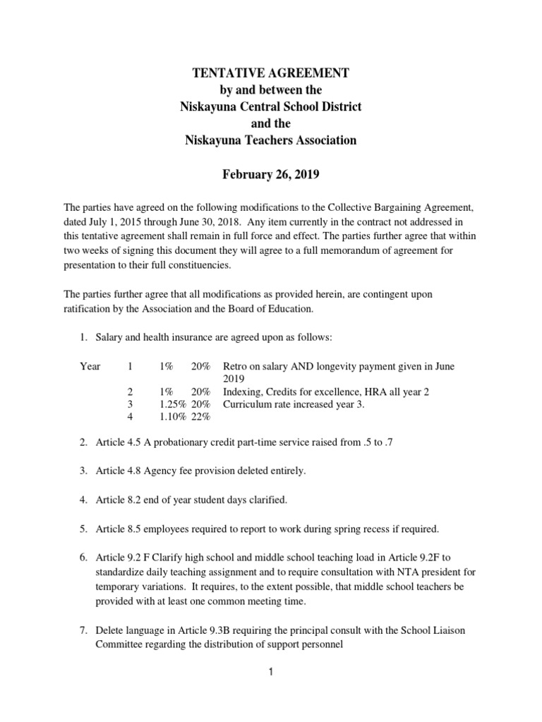 Tentative Agreement | PDF | Government | Wellness