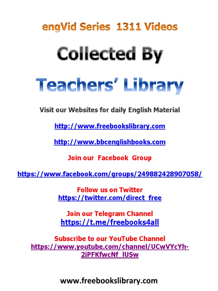 Engvid Series by Teachers' Library PDF | Download Free PDF | English ...