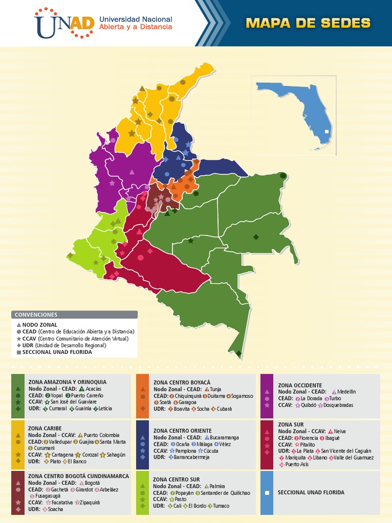 Mapa Sedes Unad | PDF | Colombia