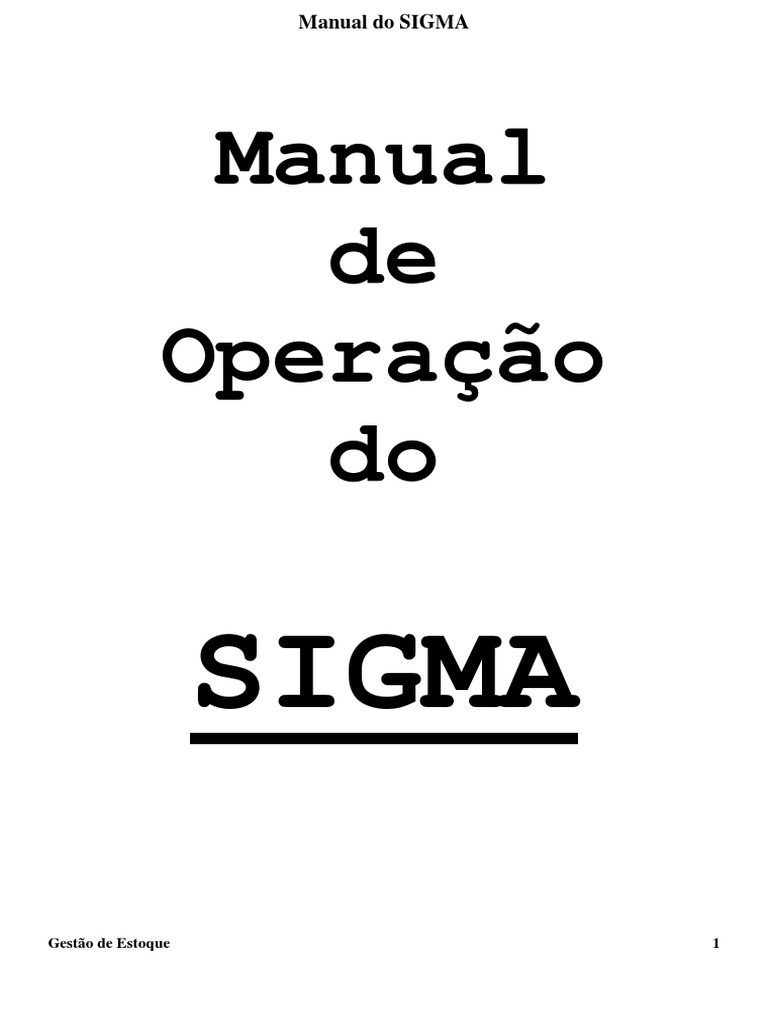 Manual Sigma Gestao Estoques 17102008 PDF | PDF | Business