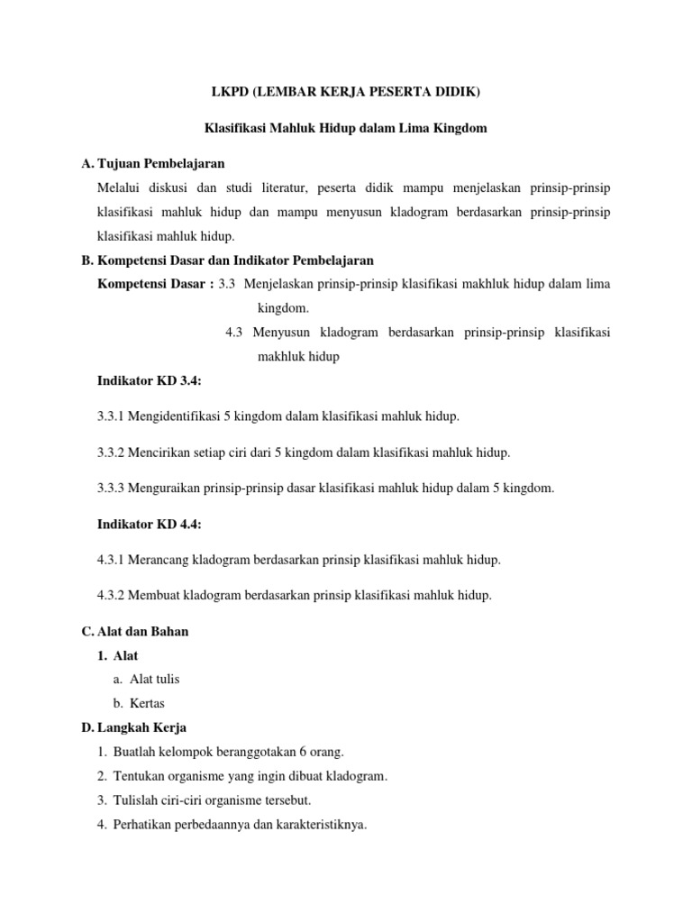 Cara Menyusun Kladogram Kelas 10 | PDF | Karier & Perkembangan ...