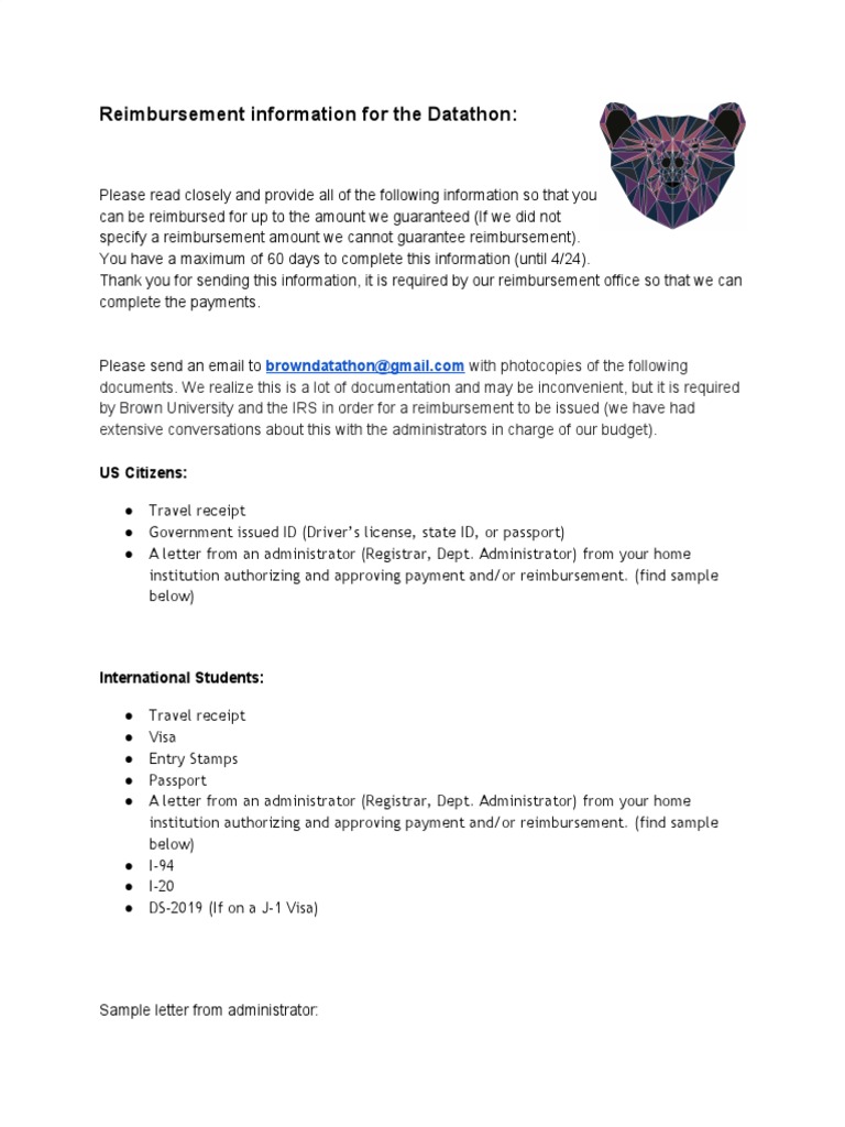 Datathon Reimbursement Guidelines | PDF