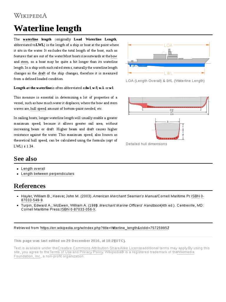Waterline Length | PDF