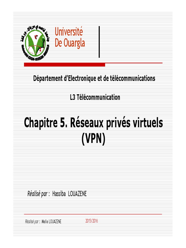 Introduction aux VPN pour L3 Télécom | PDF | Réseau privé virtuel ...