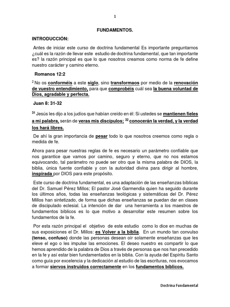 Doctrinas Fundamentales Todas | PDF | Biblia | Divinidad (disciplina académica)