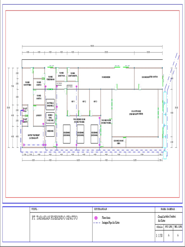 Floor Plan and Layout of Sanitation Installation at PT. Tarakan ...