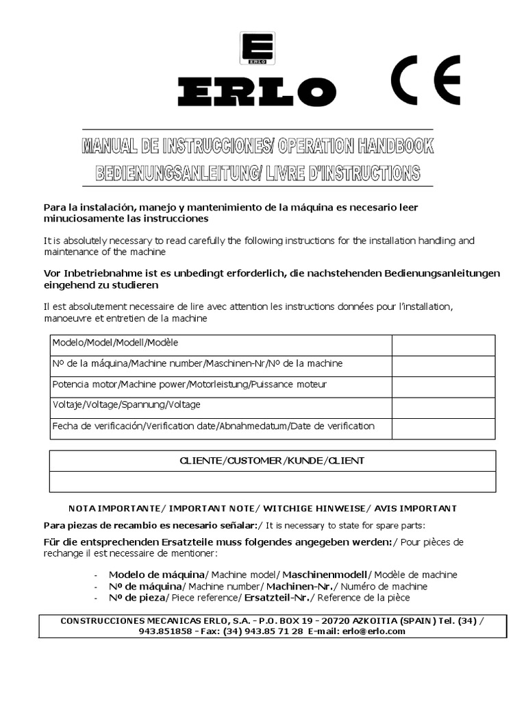 Erlo TC 25 30 Manual | PDF | Ingeniería mecánica | Bienes manufacturados