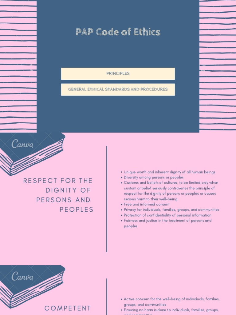PAP Code of Ethics: General Ethical Standards and Procedures | PDF ...