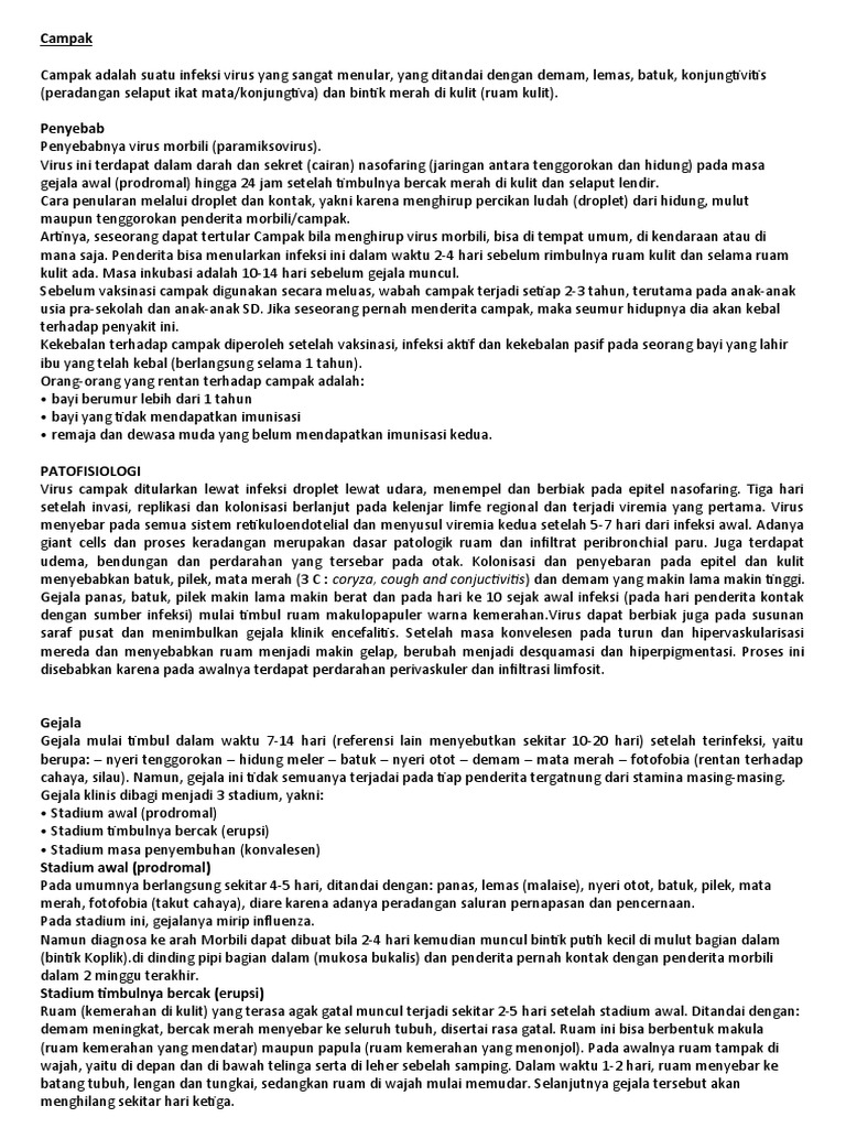 Campak | PDF | Pengembangan Diri | Kesehatan Holistik