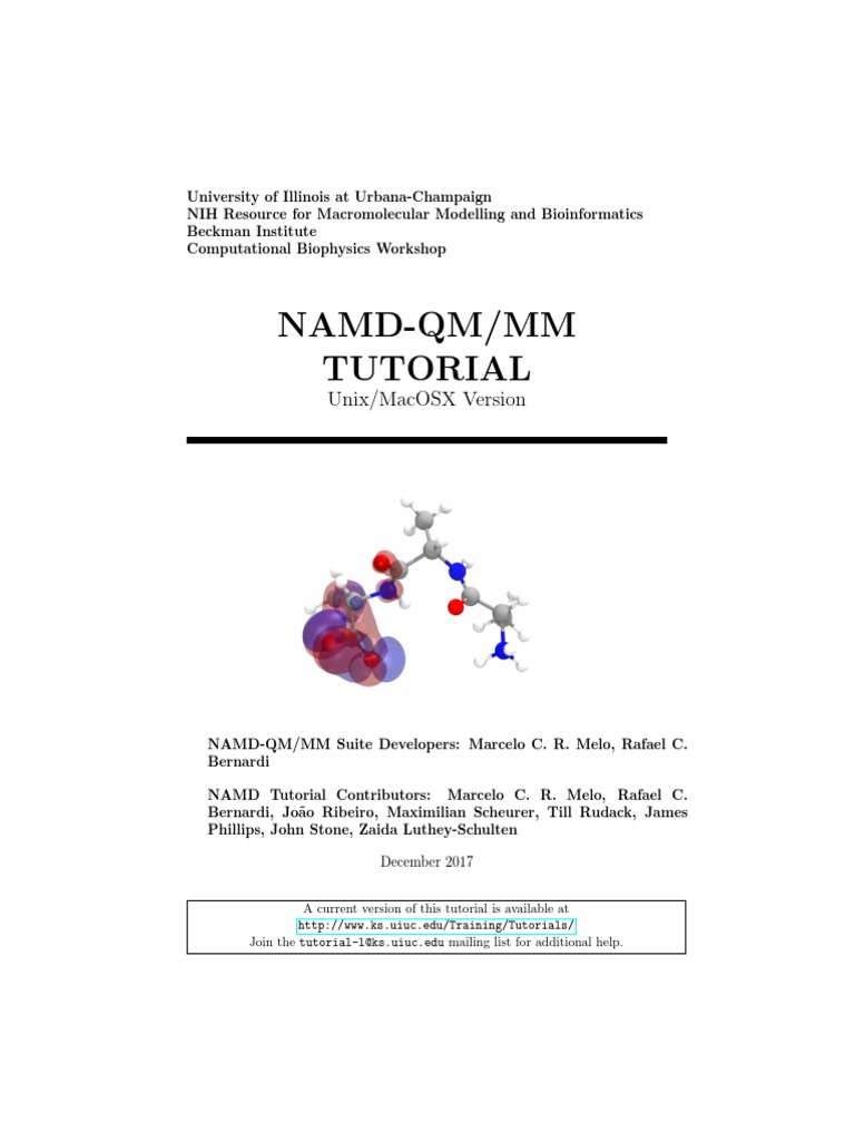 Namd-Qm/Mm Tutorial: Unix/Macosx Version | PDF | Force Field (Chemistry) | Protein Structure