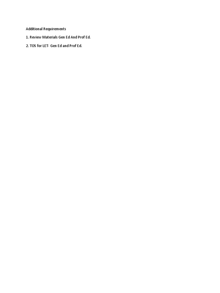 Additional Requirements | PDF