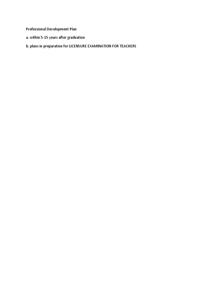 Teacher Licensure Exam Prep Plan | PDF | Career & Growth | Finance ...