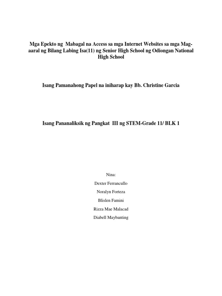 Mga Epekto NG Mabagal Na Access Sa Mga Internet Websites Sa Pag | PDF