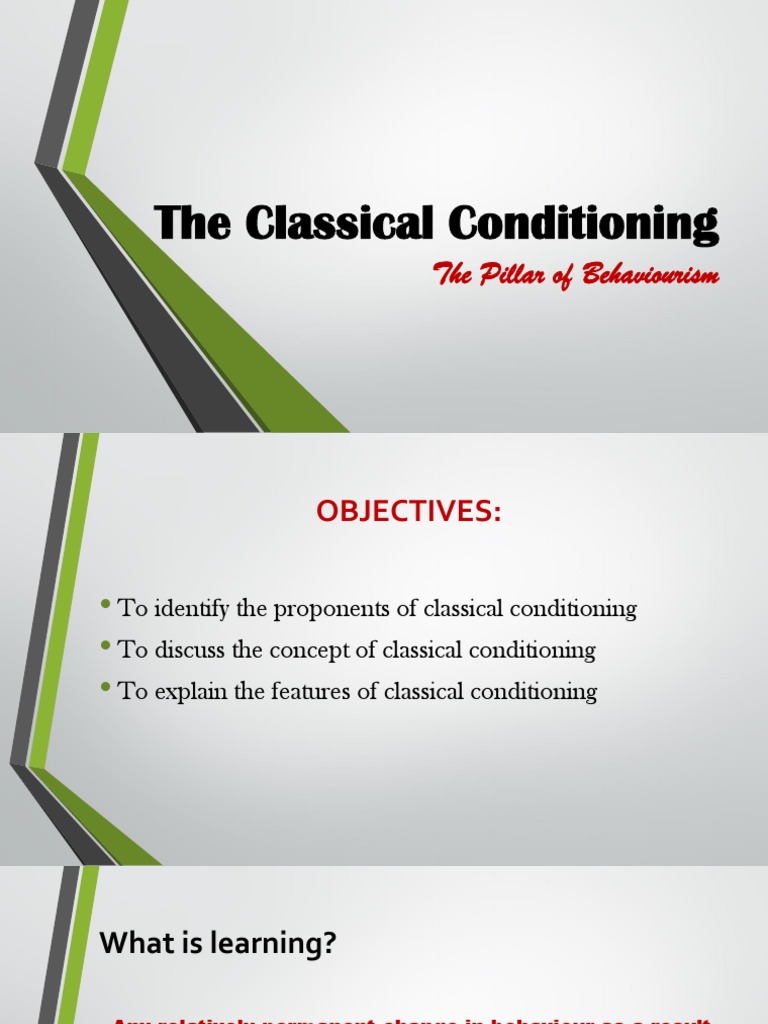 The Classical Conditioning | PDF | Classical Conditioning | Emergence