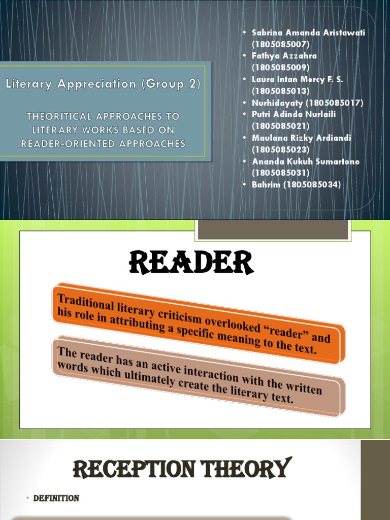 Literary Appreciation Based On Reader-Oriented Approaches | PDF ...