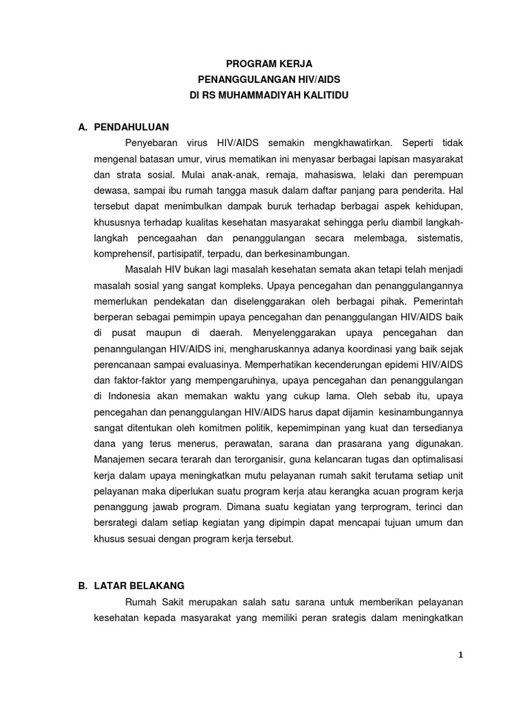 Program Kerja Hiv | PDF