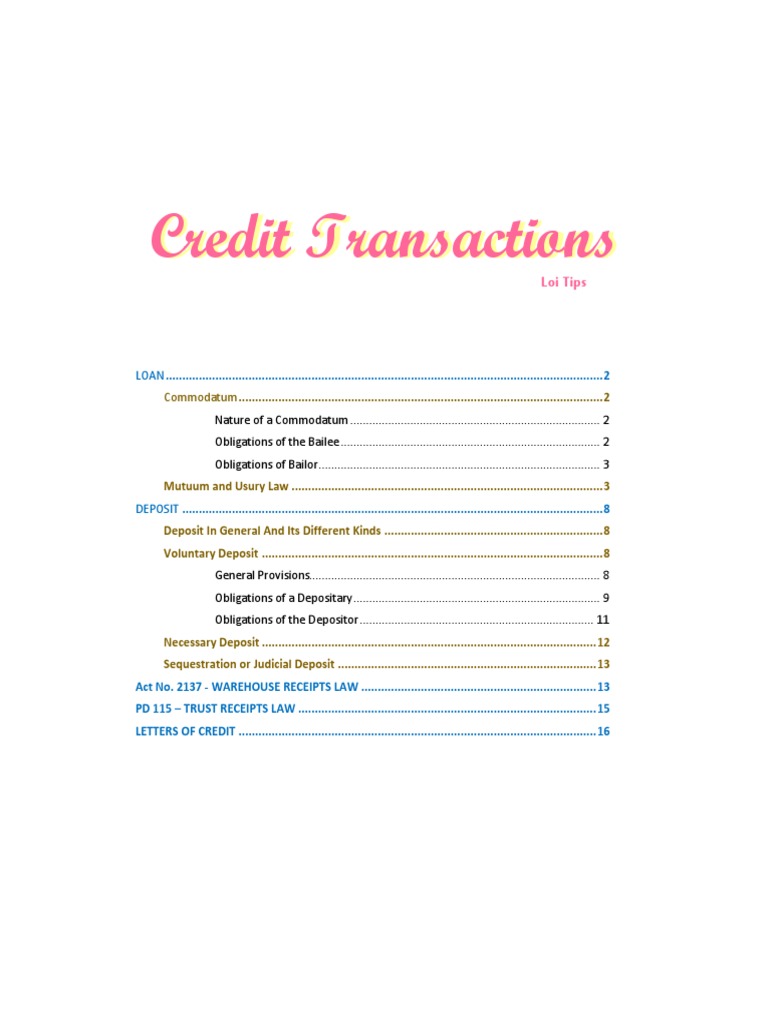 Loi Tips | PDF | Interest | Loans