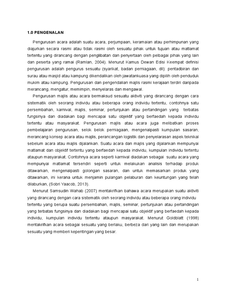 Pengurusan Acara | PDF