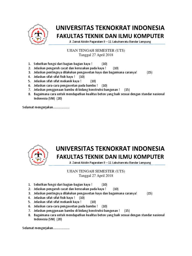 Soal UTS | PDF