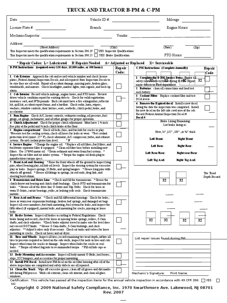Truck and Trailer Report Document | PDF | Tire | Transmission (Mechanics)