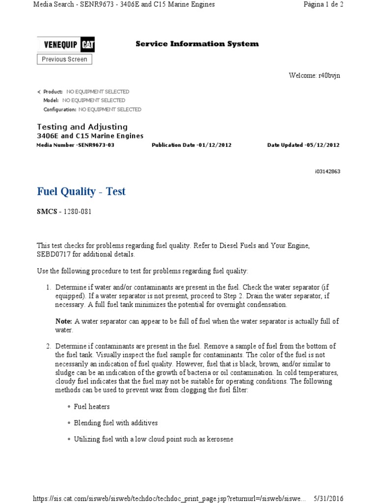 Fuel Quality - Test | PDF | Fuels | Engines