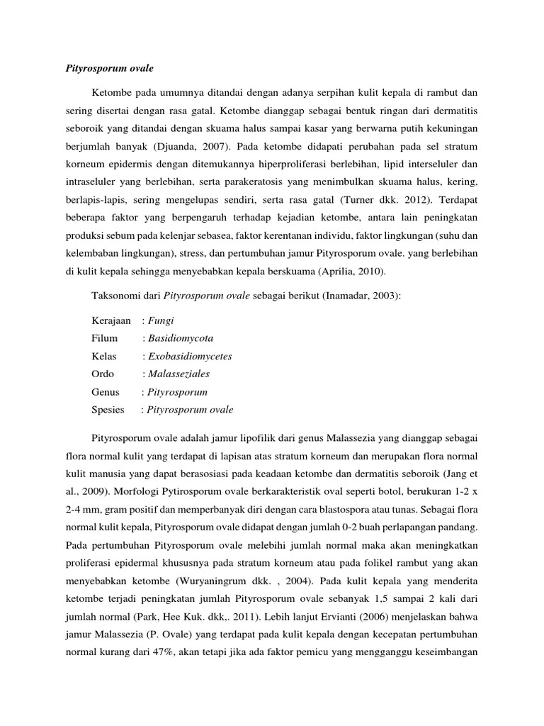 Pityrosporum Ovale dan Ketombe | PDF