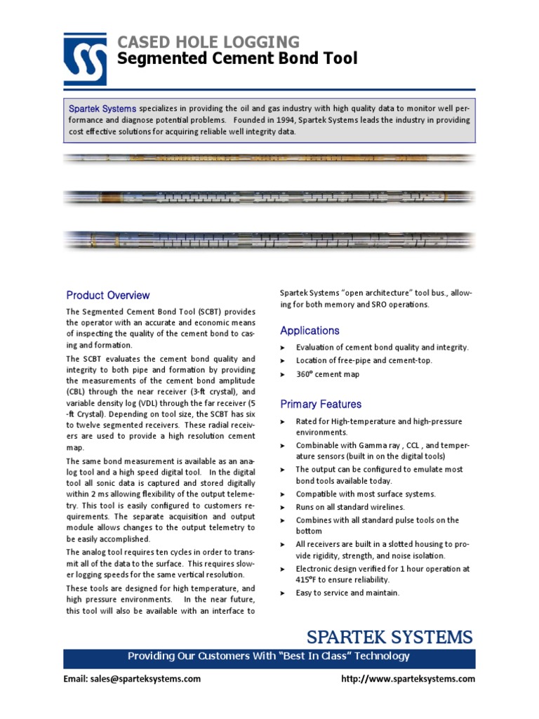 Segmented Cement Bond Tool: Cased Hole Logging | Technology ...