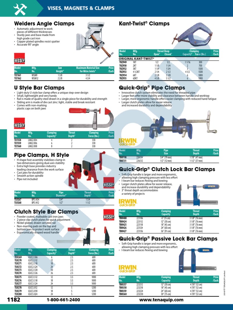 Kant-Twist Clamps Welders Angle Clamps | PDF | Pipe (Fluid Conveyance ...