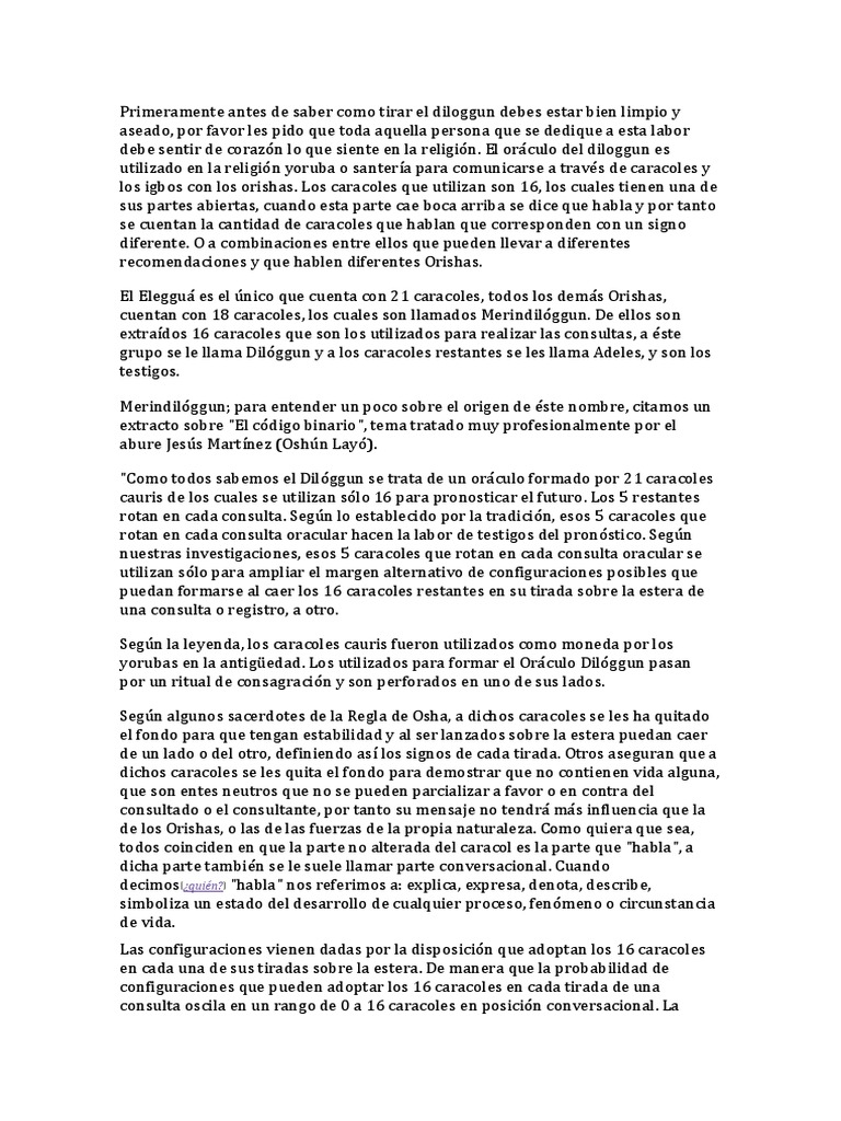 El Dilogun | PDF | Santeria | Religión étnica