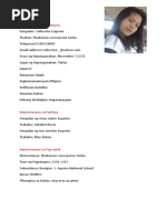 PERSONAL DATA SHEET TAGALOG Short Version | PDF