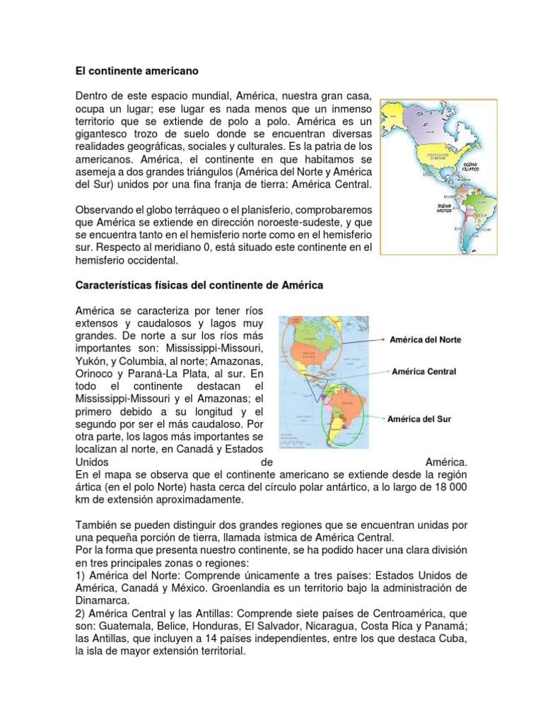 Continente Americano | PDF | Américas | Geografía Física