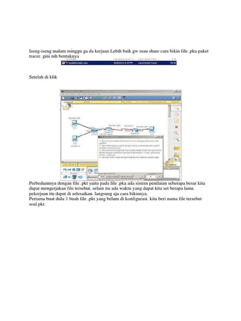 Cara Membuat File .pka di Packet Tracer | PDF | Komputer