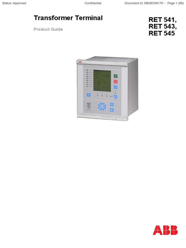 Abb Ret Product Guide | PDF | Power Supply | Transformer
