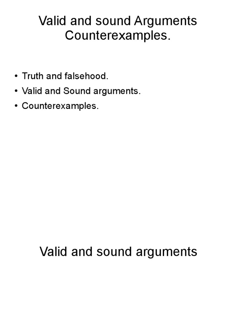 Validity and Sound Counterarguments | PDF | Argument | Truth