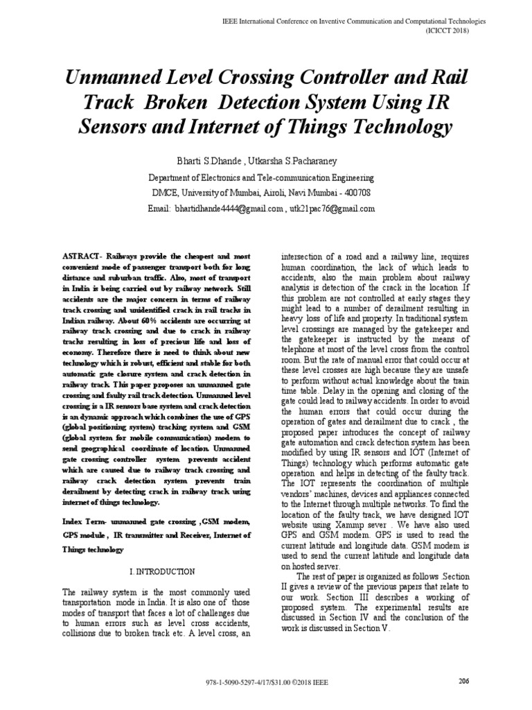 Unmanned Level Crossing Controller and Rail Track Broken Detection ...