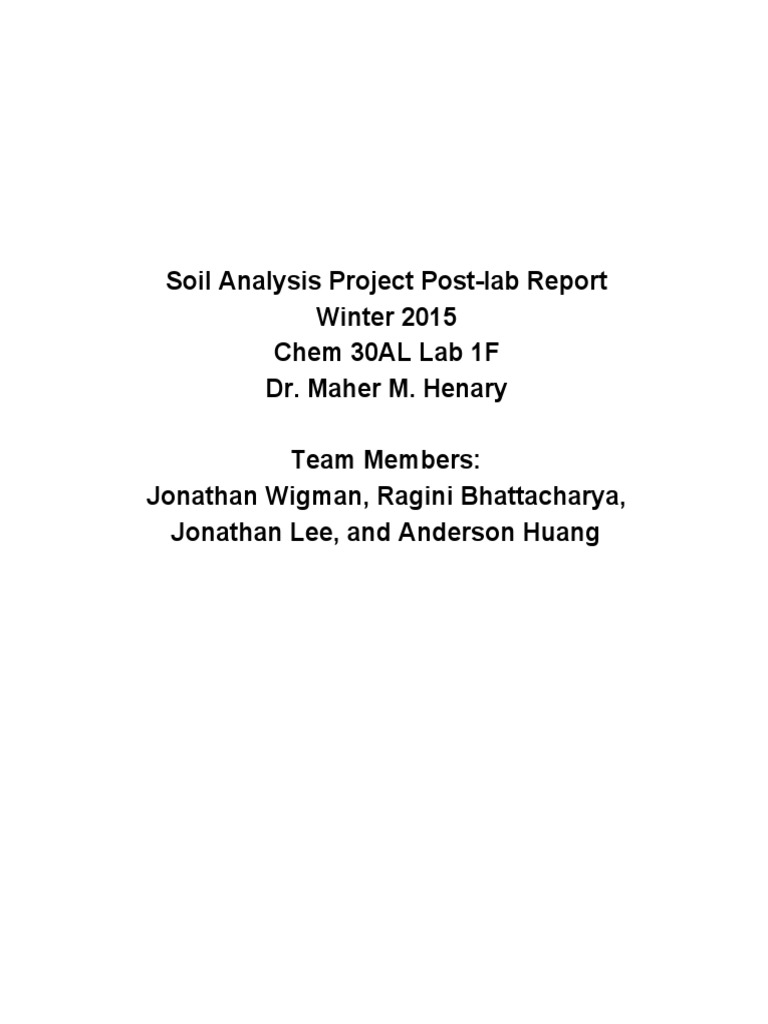 Soil Analysis Report | PDF | Absorbance | Thin Layer Chromatography