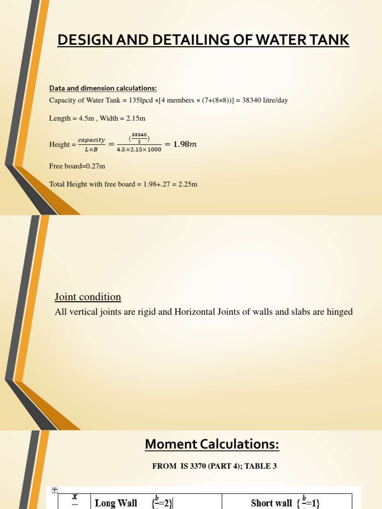 Water Tank Design and Calculations | PDF | Mechanical Engineering ...