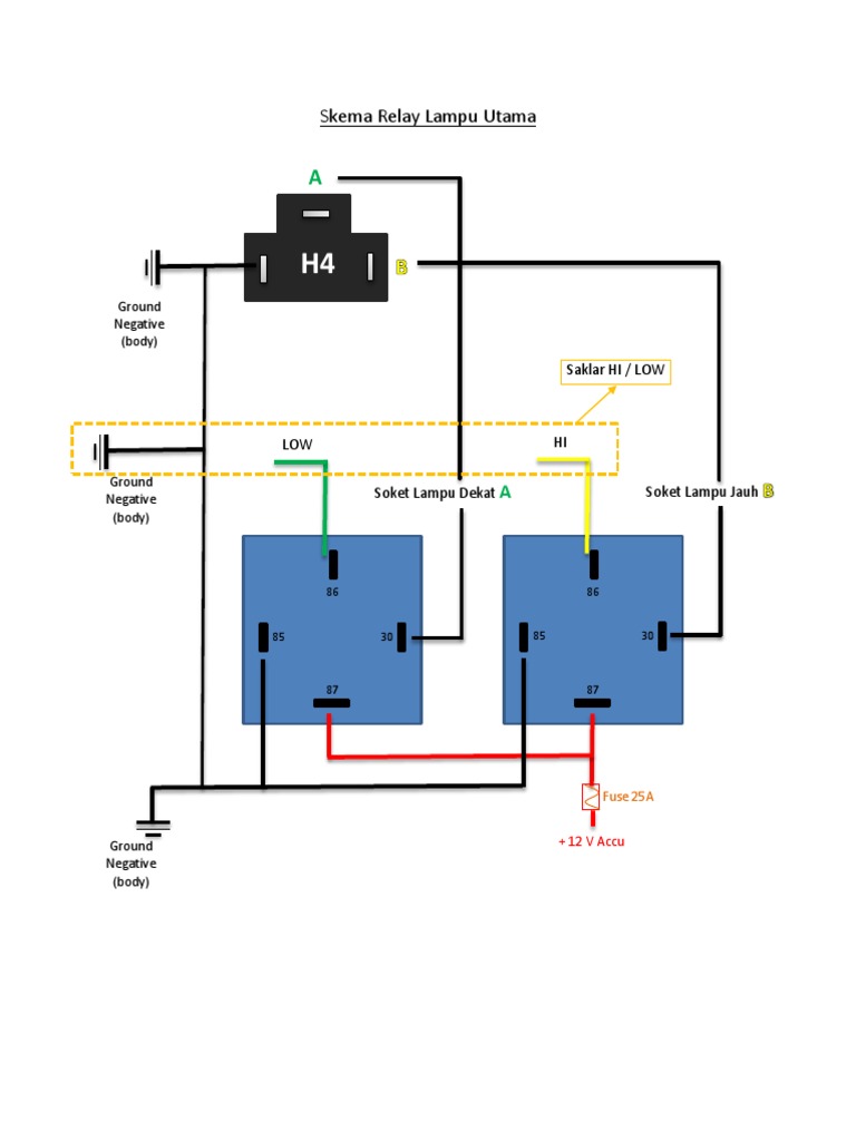 Skema Relay Lampu Utama Scorpio | PDF